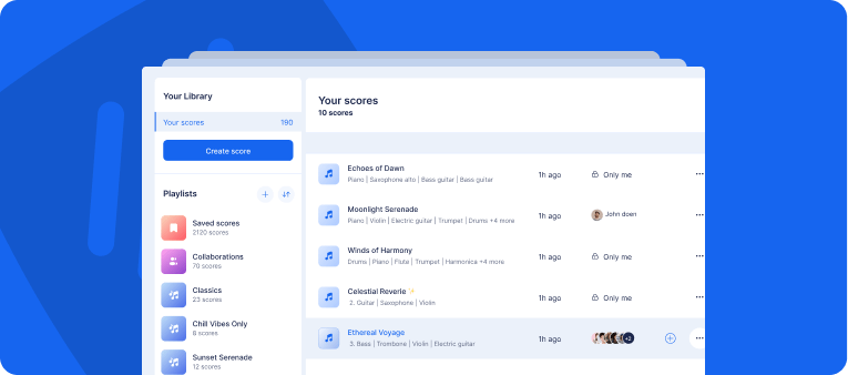 Online collaborative music notation software - Flat